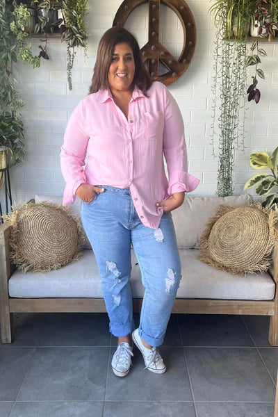 Lounge Shirt- Pink – Erin Louise